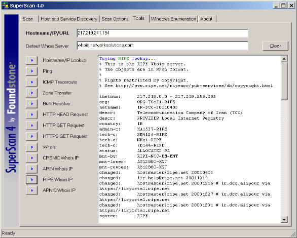نرم افزار SuperScan